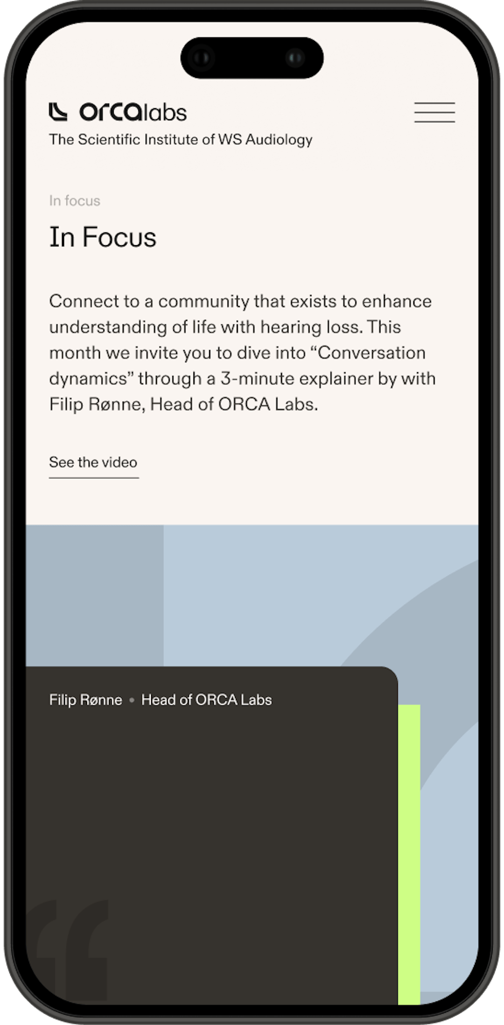 ORCA Labs website for WSA